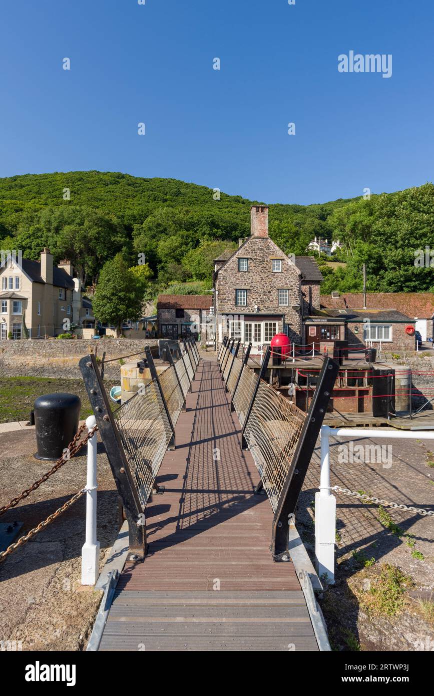 Porlock Weir harbour on the Exmoor National Park coast, Somerset ...