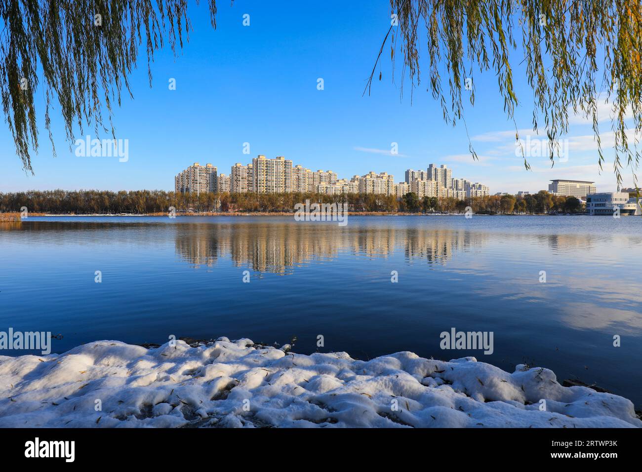 Beautiful snow scenery in a park, North China Stock Photo - Alamy
