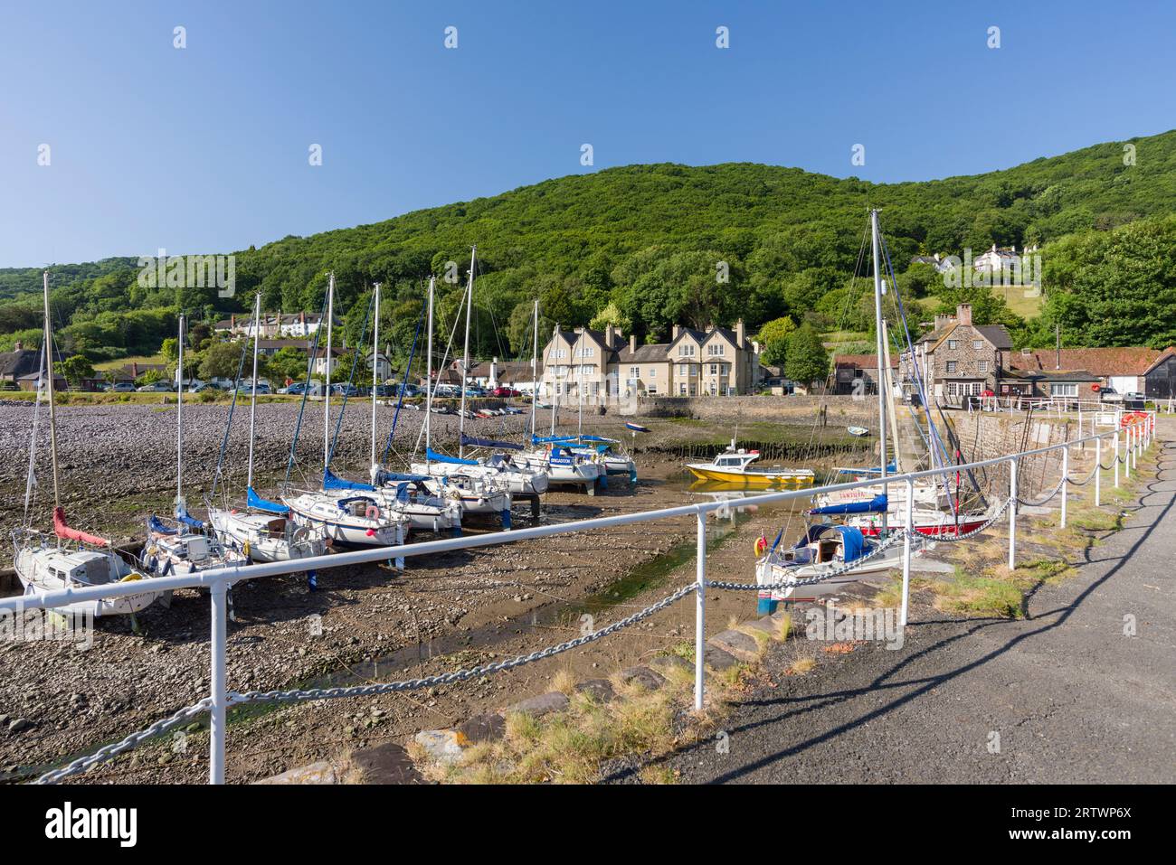 Porlock Weir harbour on the Exmoor National Park coast, Somerset ...