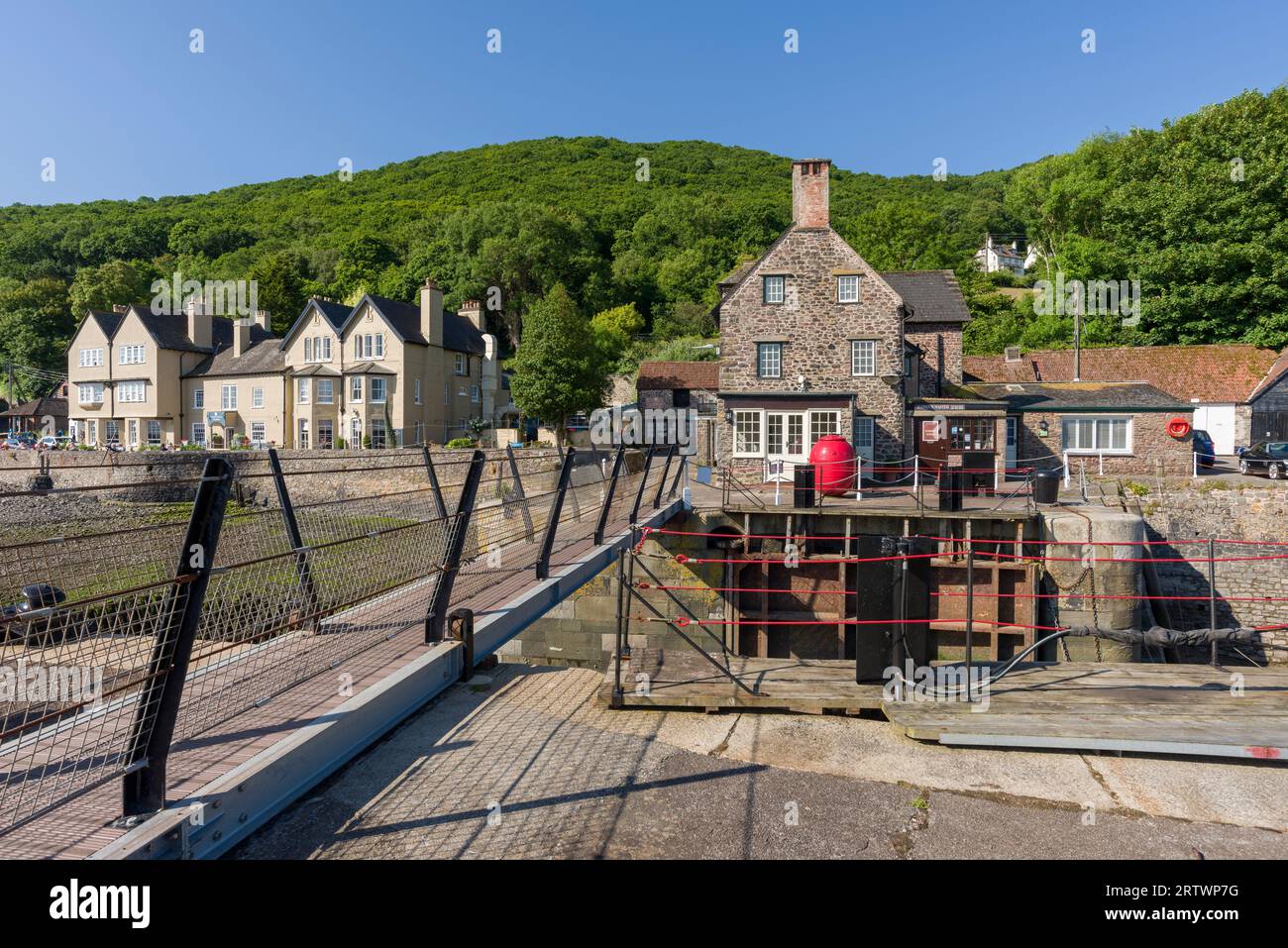 Porlock Weir harbour on the Exmoor National Park coast, Somerset ...