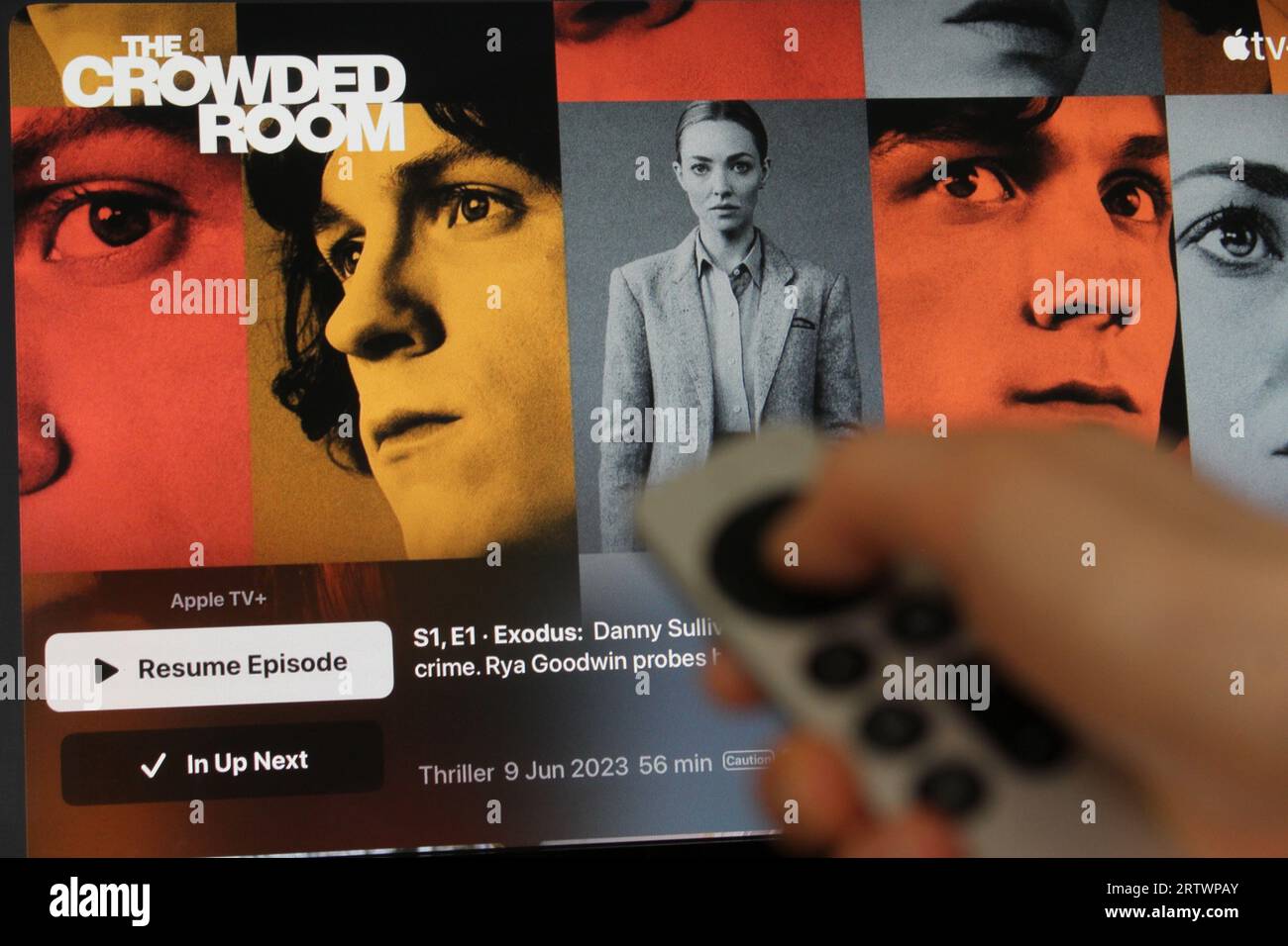 Apple TV+ app on tv screen highlighting the television miniseries The ...