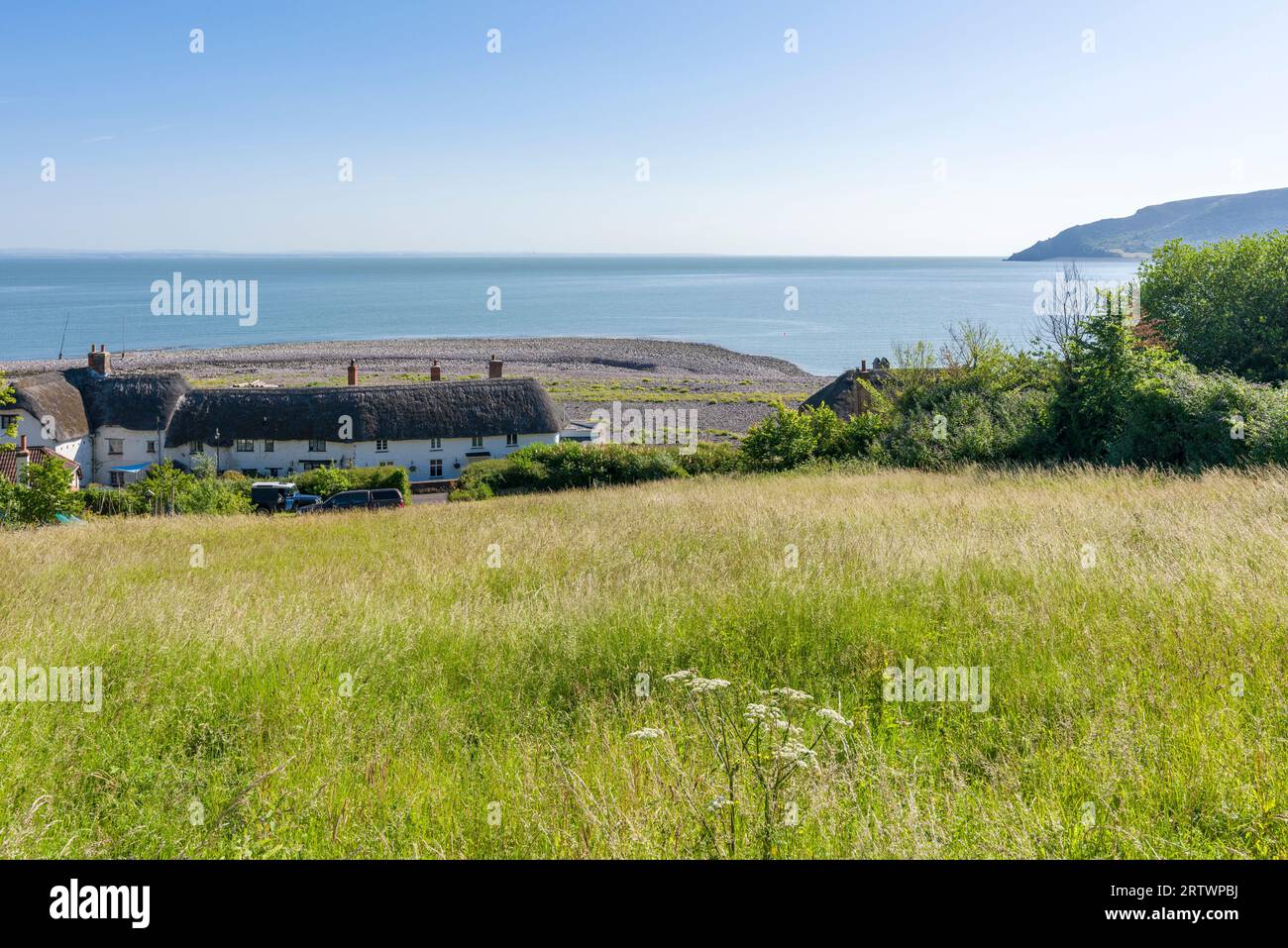 Porlock Bay in the Bristol Channel from above Porlock Weir on the ...