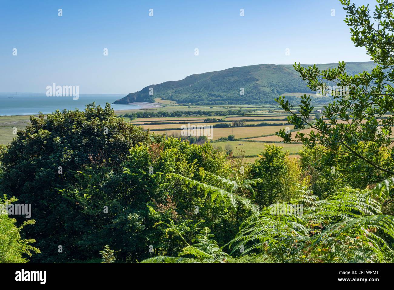 Porlock Bay and Bossington Hill from the Coleridge Way above West ...
