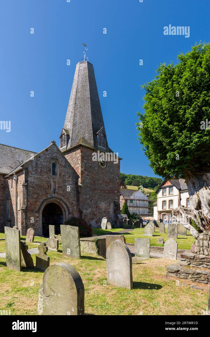 The Church of St Dubricius in the village of Porlock, Exmoor National ...