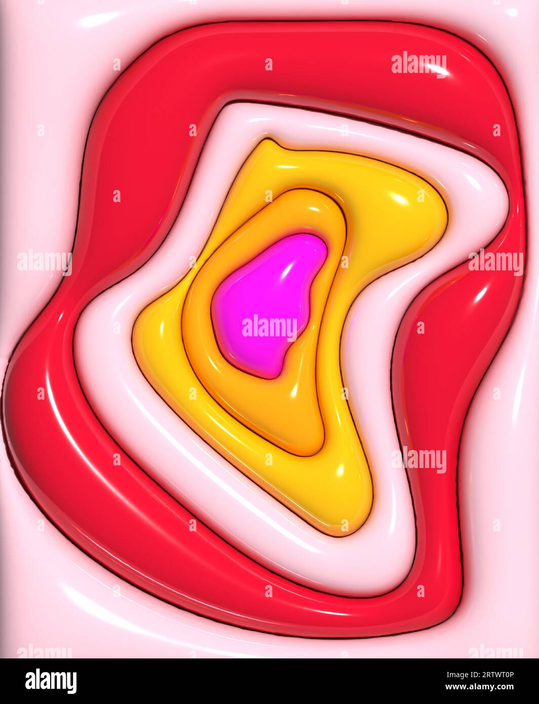 Abstract background with inflated figures, 3D rendering illustration Stock Photo - Alamy