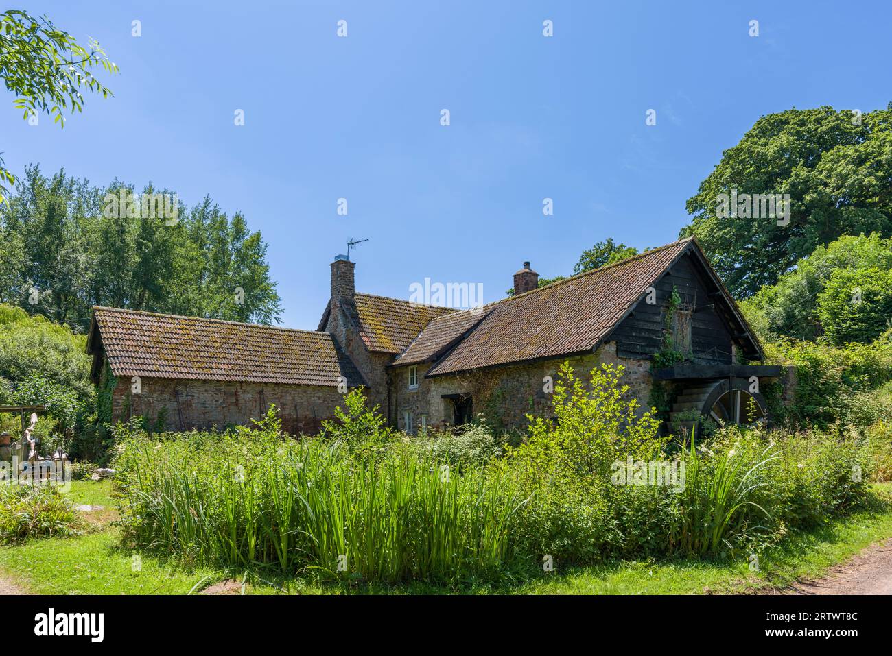 Piles Mill, a cider and corn watermill on the Aller river in the Exmoor ...