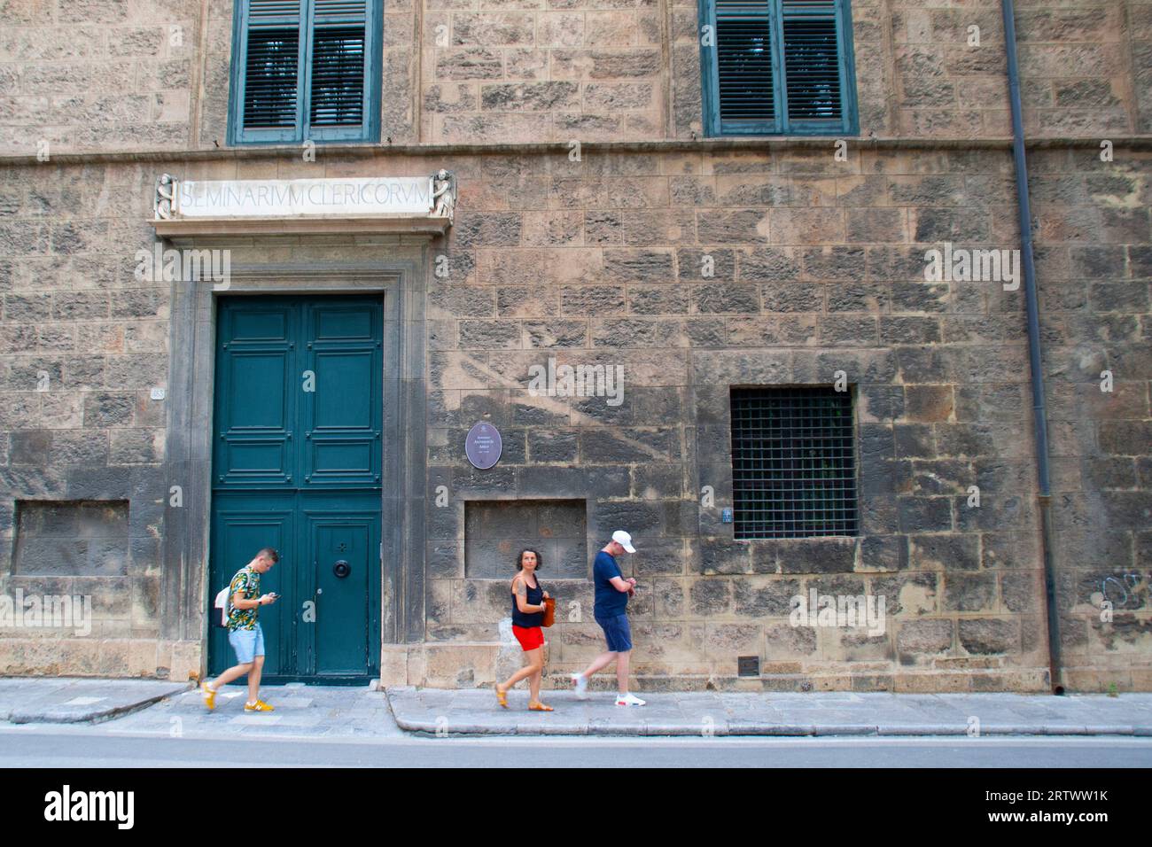 fachada of the Archbishop's Seminary building, Palermo, Sicily, Italy ...
