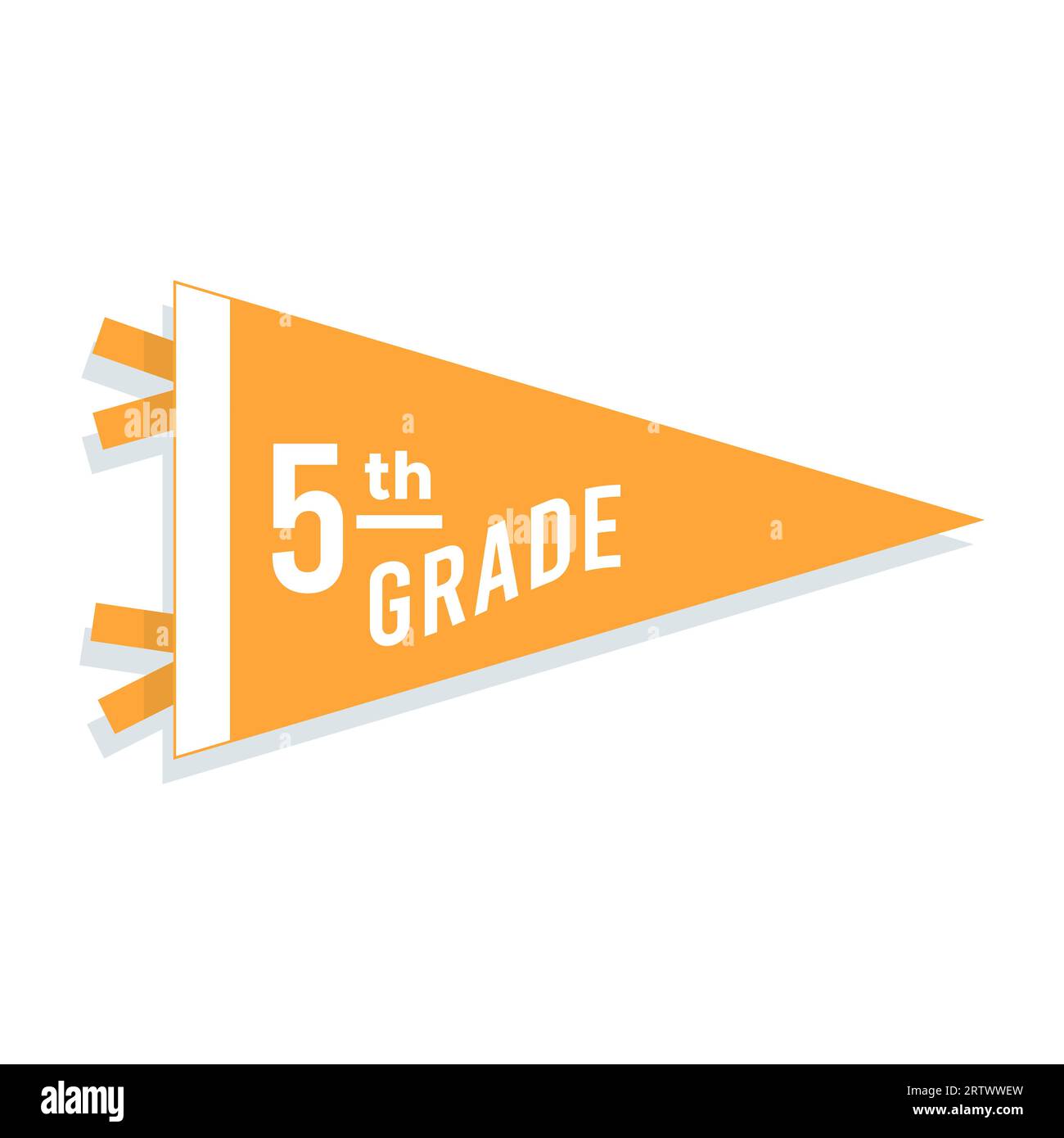 Back to school pennant flag. 5th grade. Vector illustration, flat ...