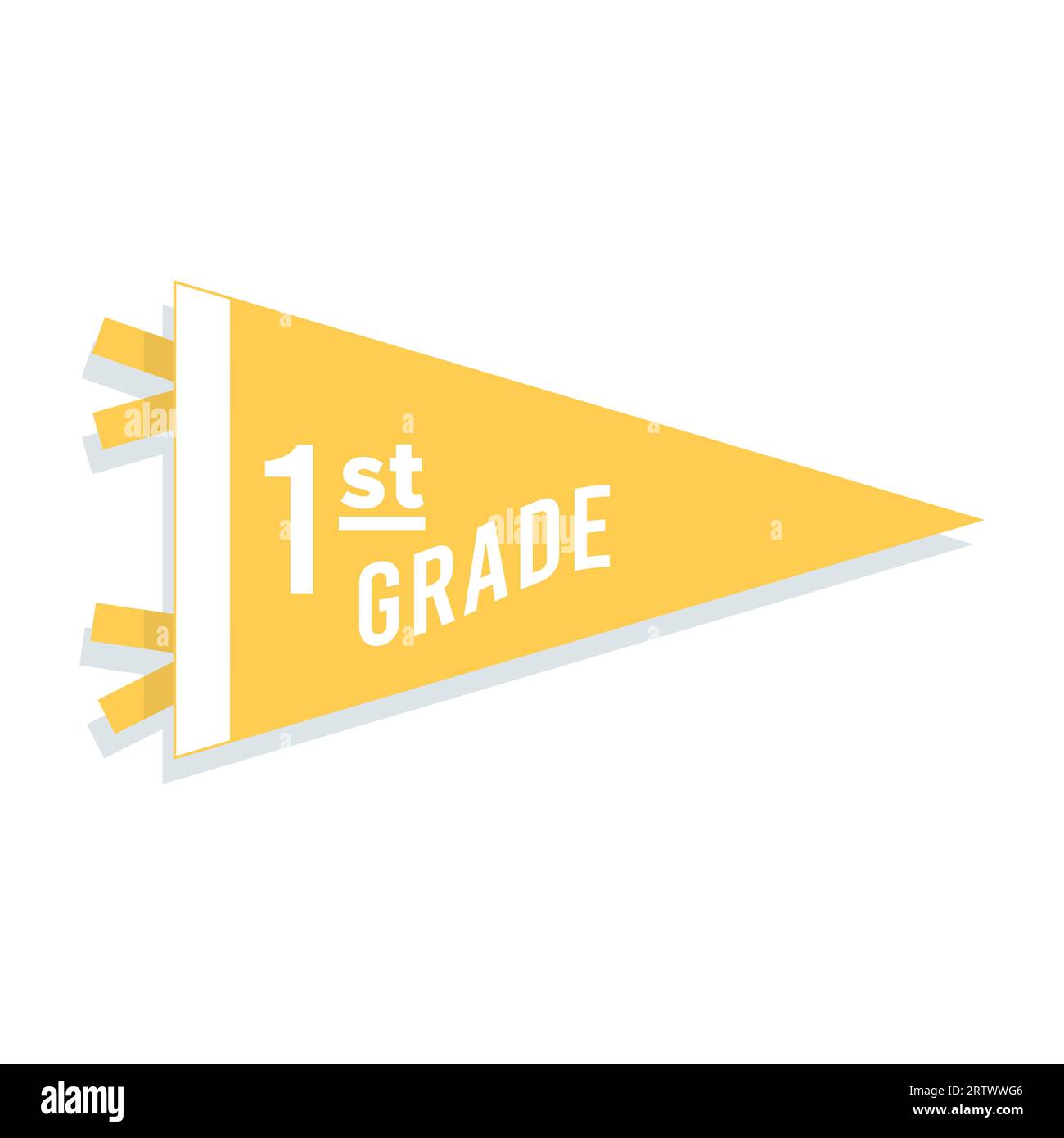 Back to school pennant flag. 1st grade. Vector illustration, flat ...