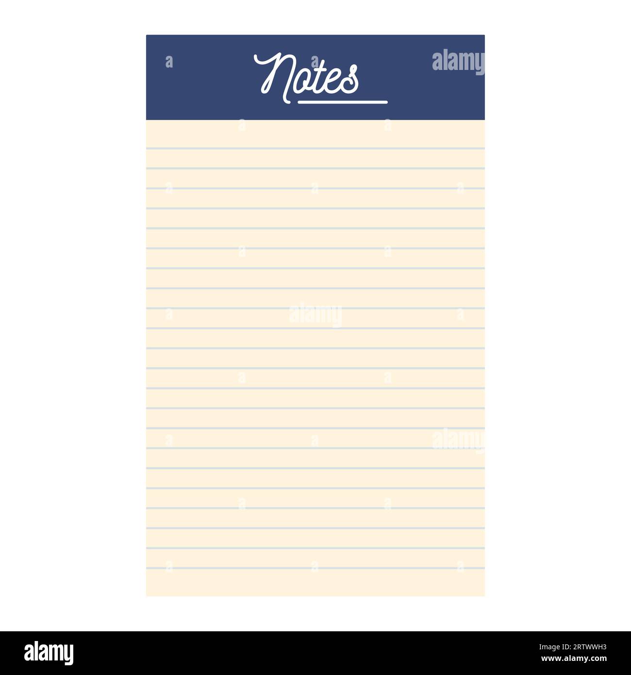 Back To School Notes Notebook With Lines Vector Illustration Flat