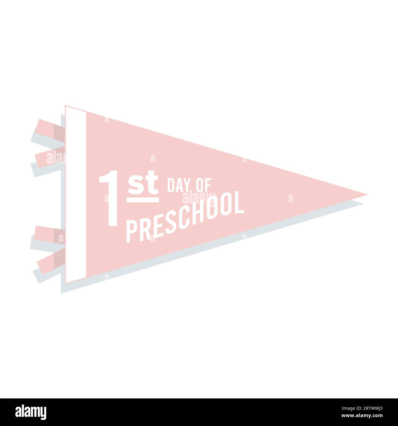 Back to school pennant flag. 1st day of Preschool. Vector illustration ...