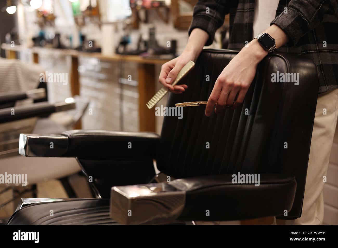 Hair style, hairdresser, beauty and customer service concept.Cropped ...