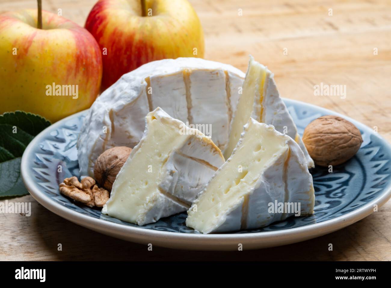 French soft Camembert cheese, original Camembert de Normandie, close up ...