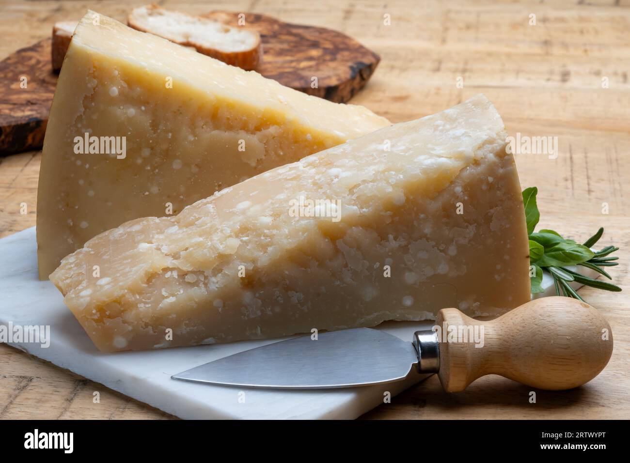 Cheese collection, hard matured yellow Italian cheese parmesan or ...