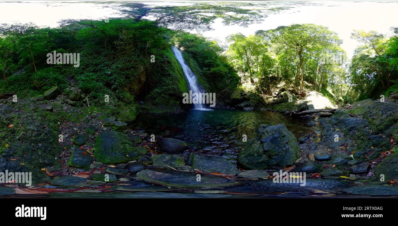 Waterfall in the green forest. Kabigan Falls in the jungle. Philippines ...