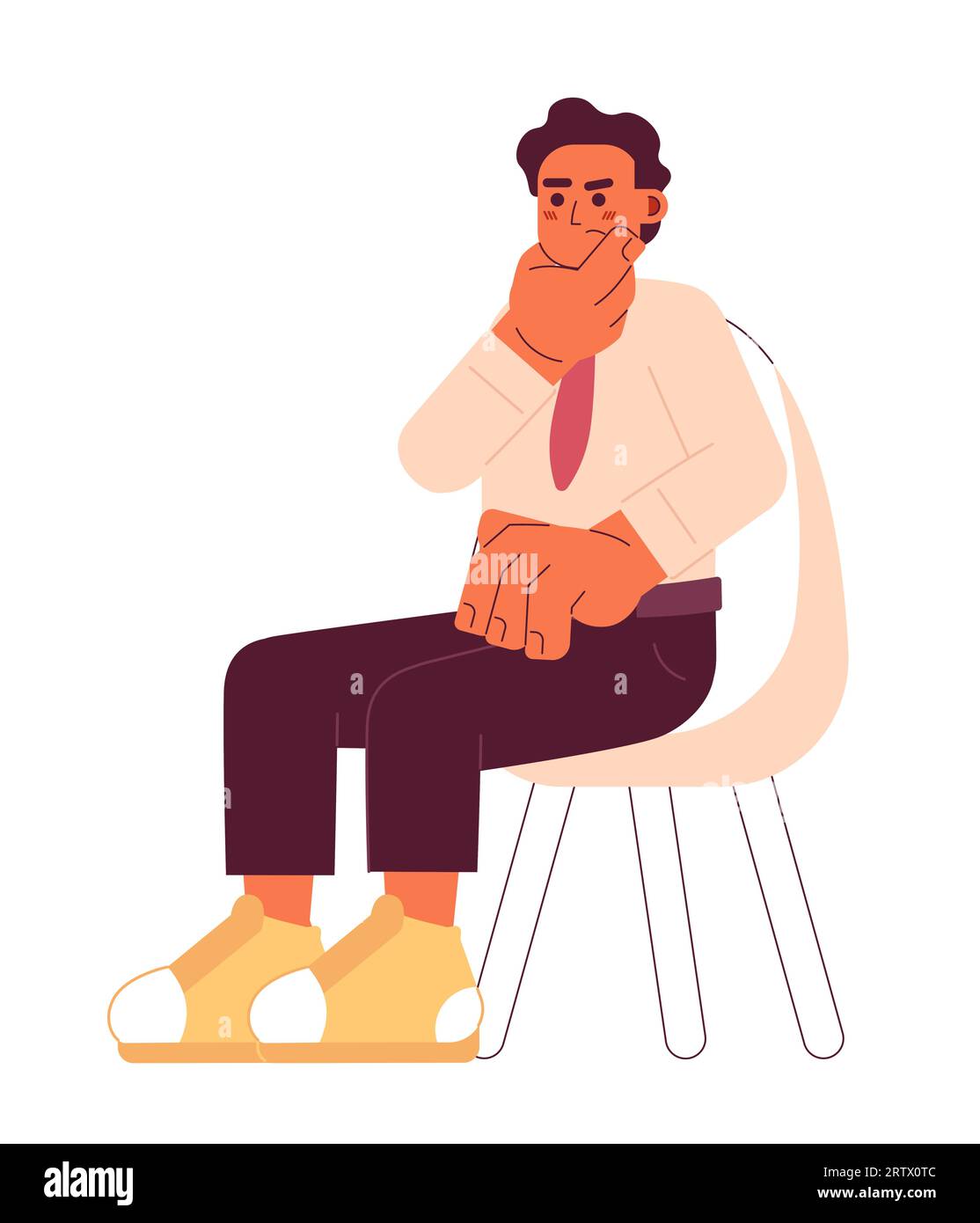 Middle eastern man rubbing chin 2D cartoon character Stock Vector Image ...