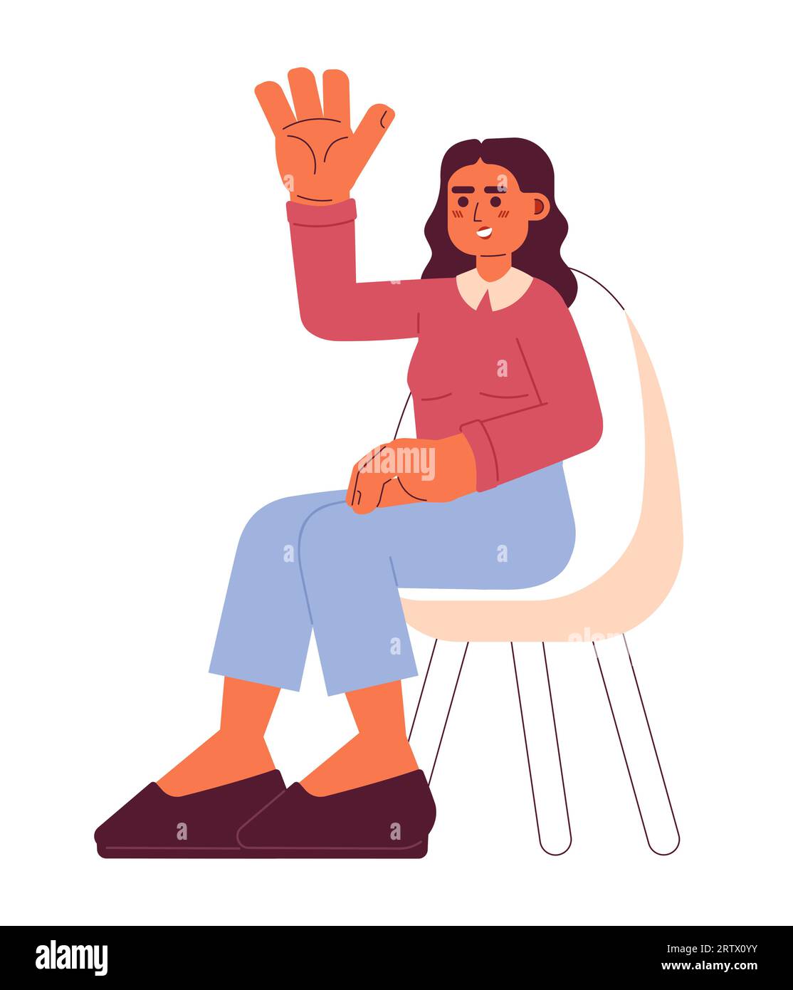 Female student raising arm Stock Vector Images - Alamy