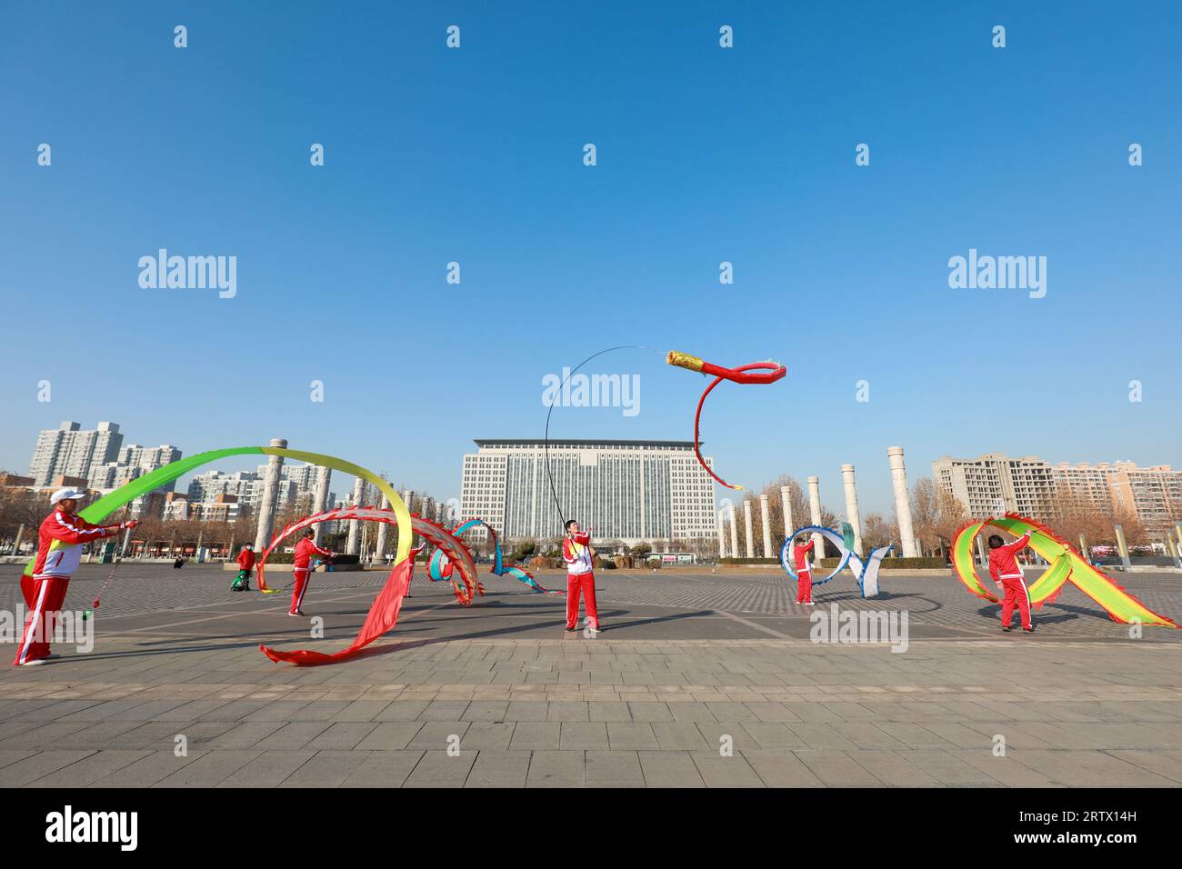 People wave ribbons on park hi-res stock photography and images - Alamy