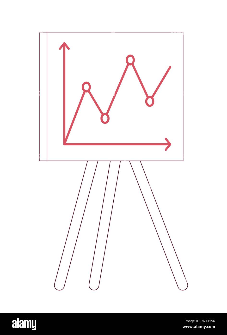 Presentation whiteboard with graphs charts 2D cartoon object Stock ...