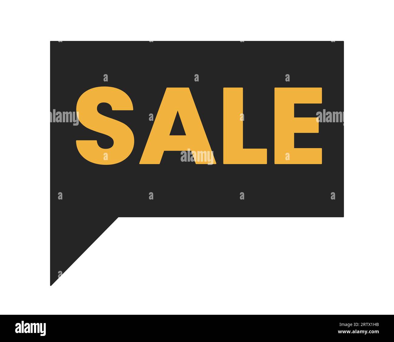 Massive sale message bubble 2D linear cartoon marketing sticker Stock ...