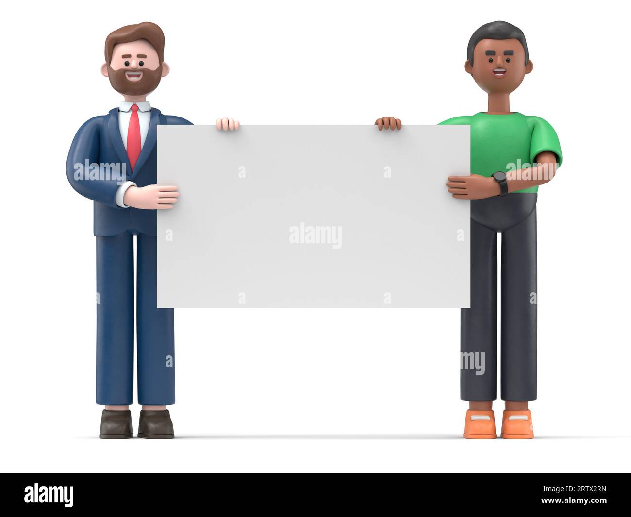 3D illustration of cartoon characters business concept.People are in ...