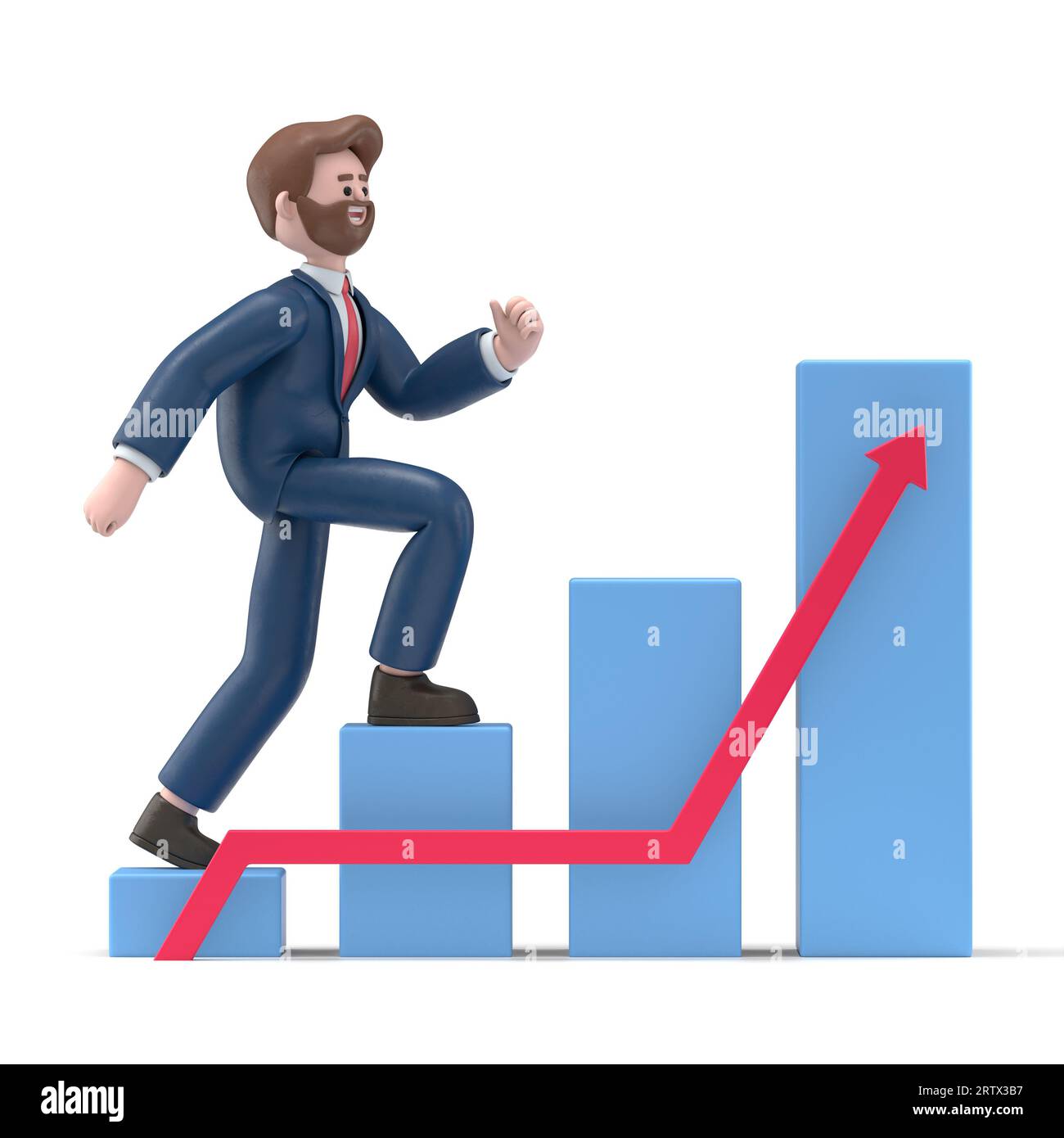 3D illustration of cartoon characters business concept.People are in ...