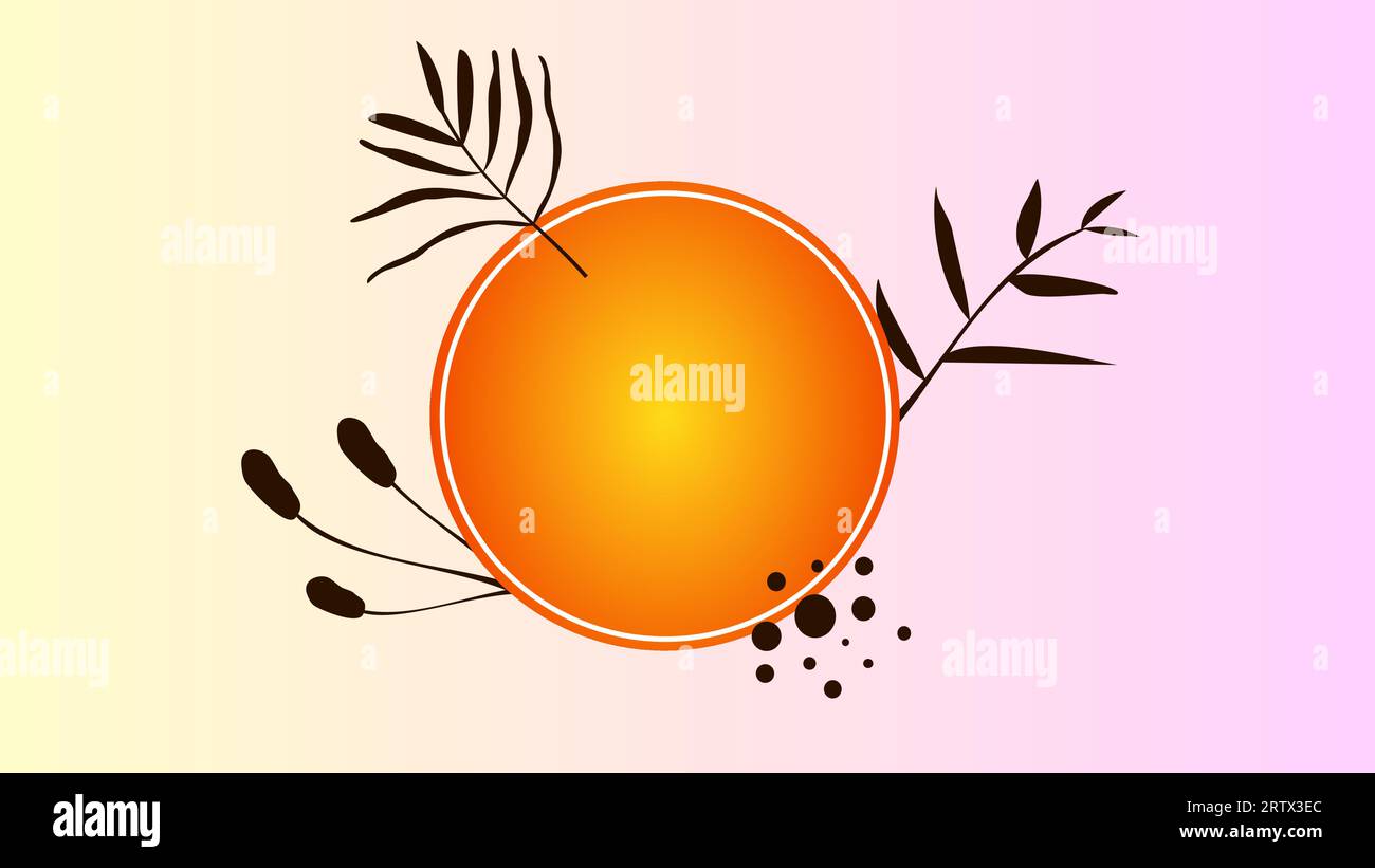 Orange frame copy space multipurpose autumn cottagecore creative background Stock Vector Image ...