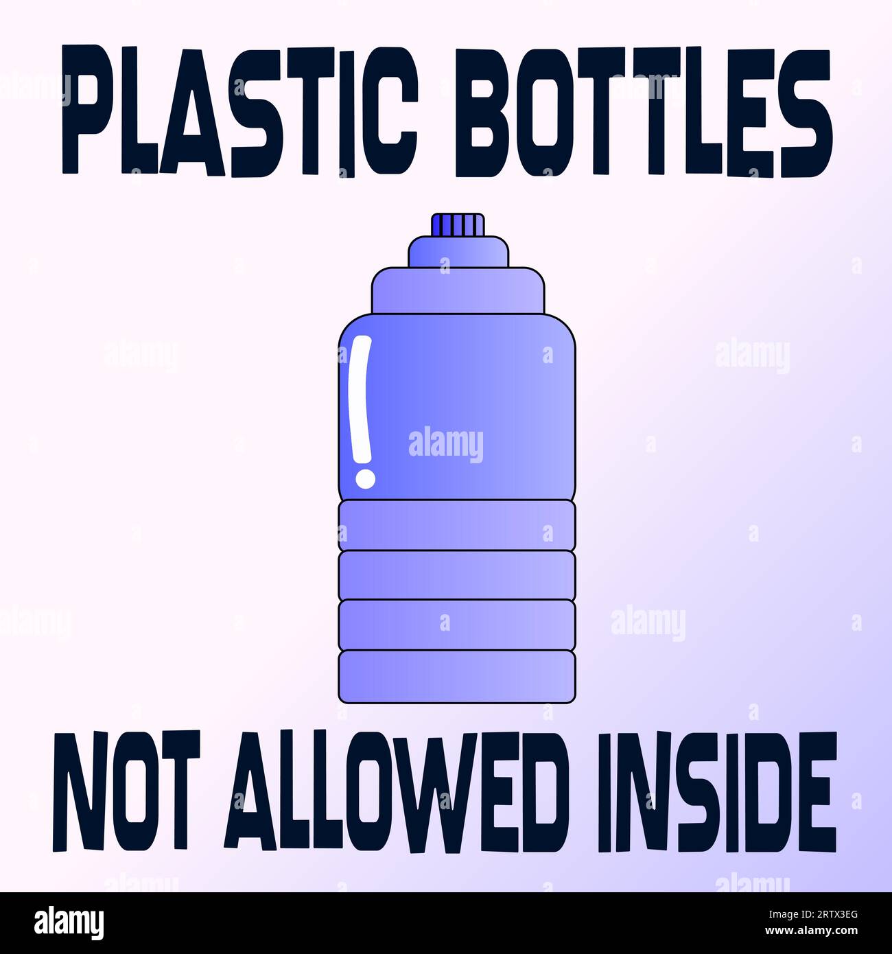 Plastic bottles not allowed inside simple illustration signage vector ...