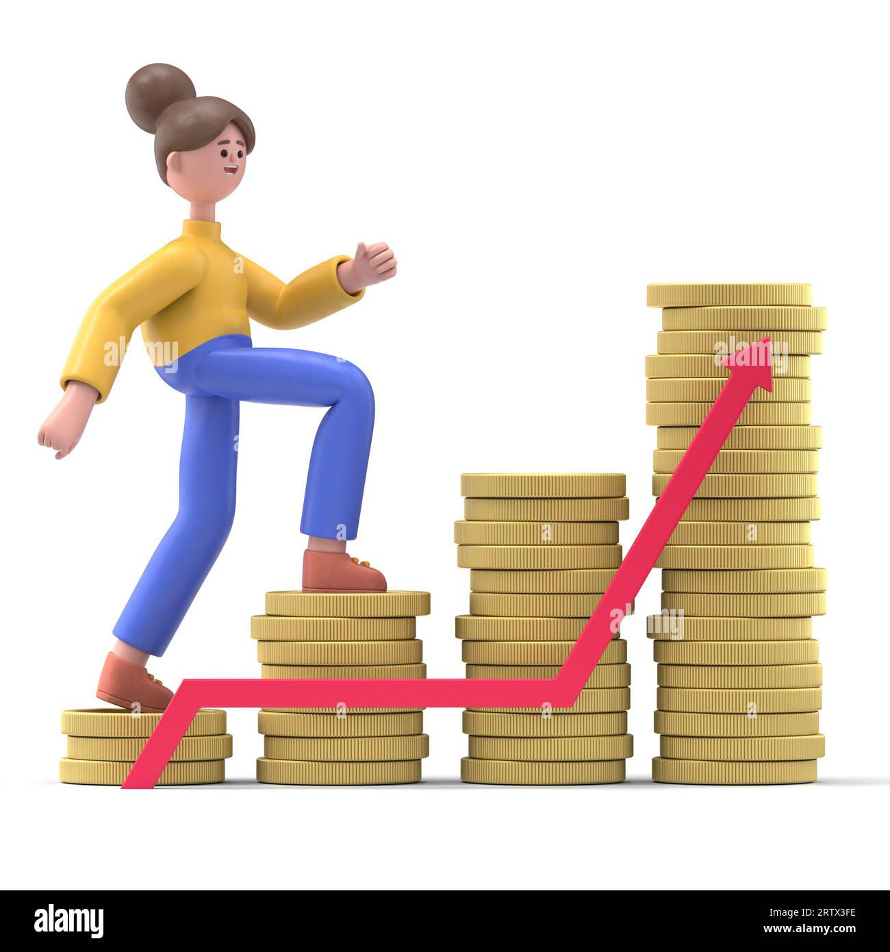 3D illustration of cartoon characters business concept.People are in ...