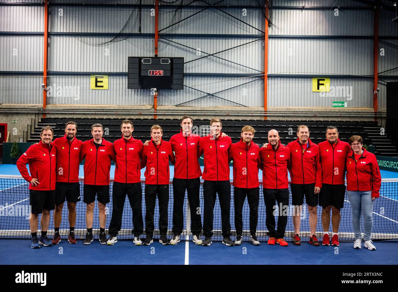 Hasselt, Belgium. 15th Sep, 2023. Team Belgium pose for the photographer at the draw ahead of ...