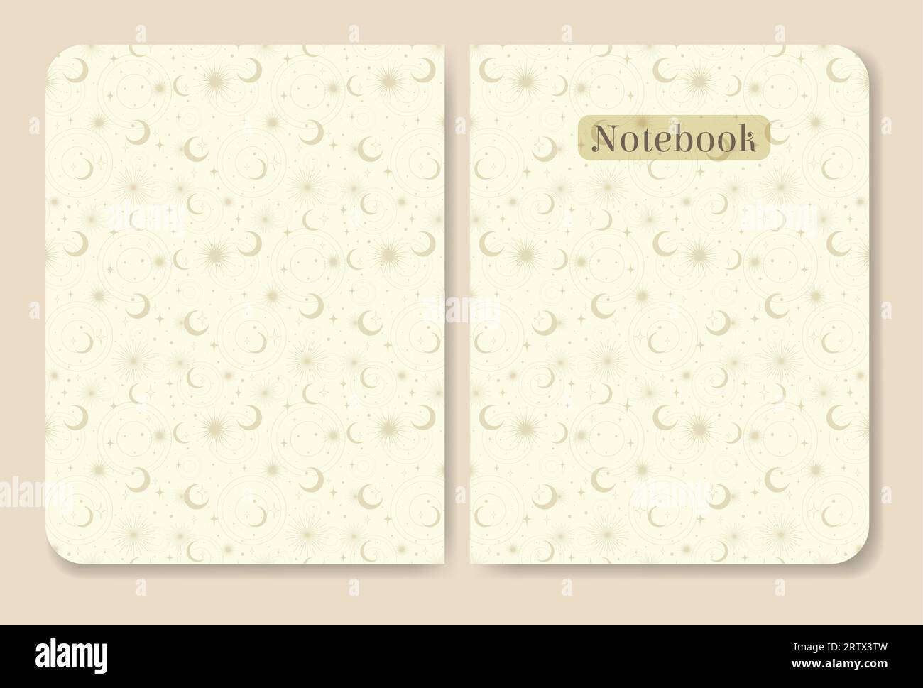 Cover page design for notebook in minimalist style. Heavenly elements ...