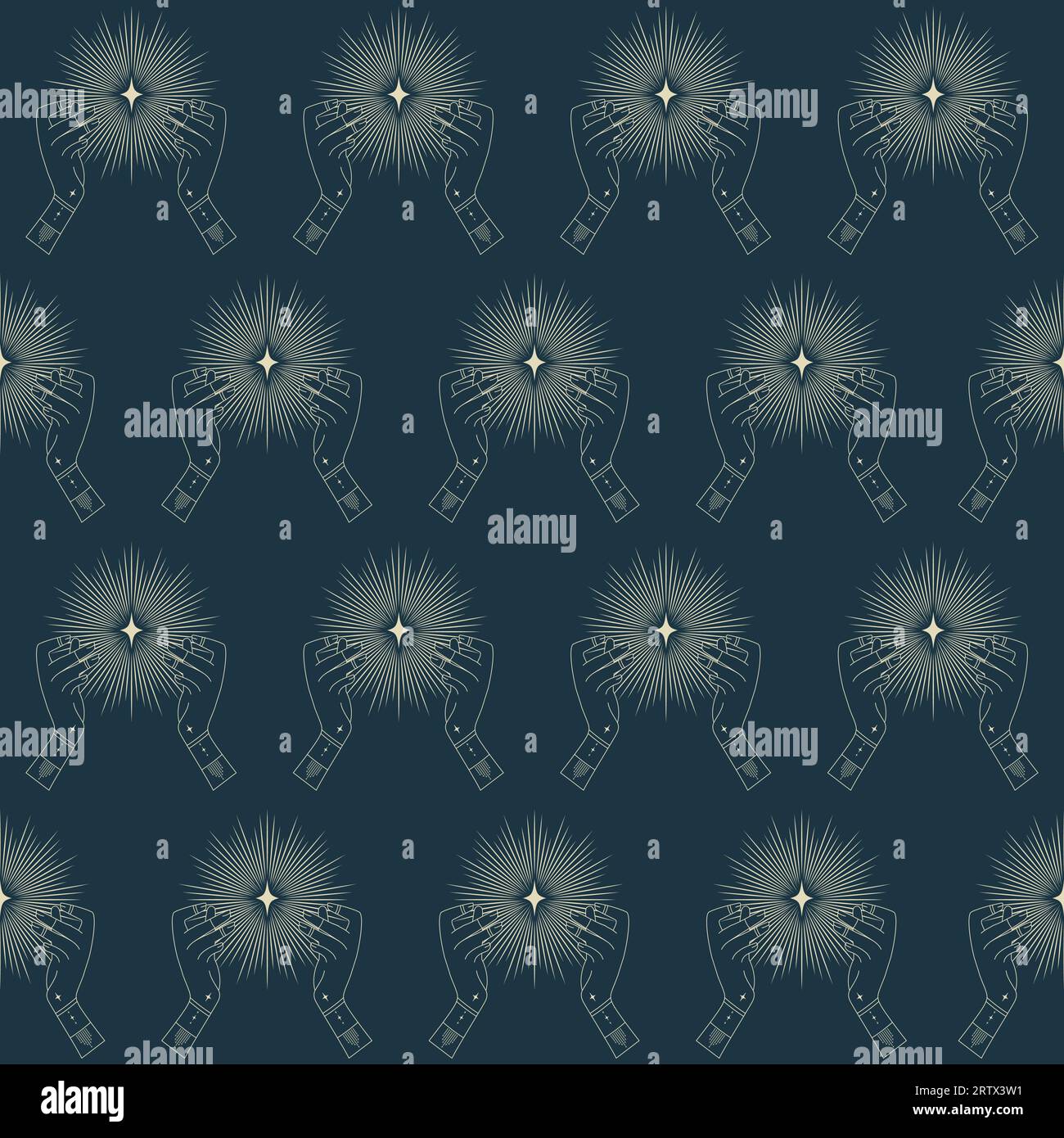 Seamless astrology pattern with hands and shooting star Stock Vector ...