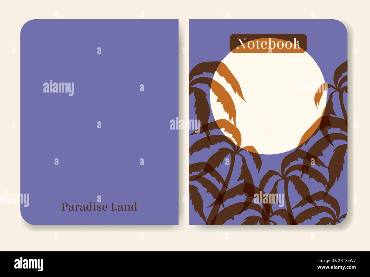 Notebook bright tropical cover page design in minimalist style. The ...