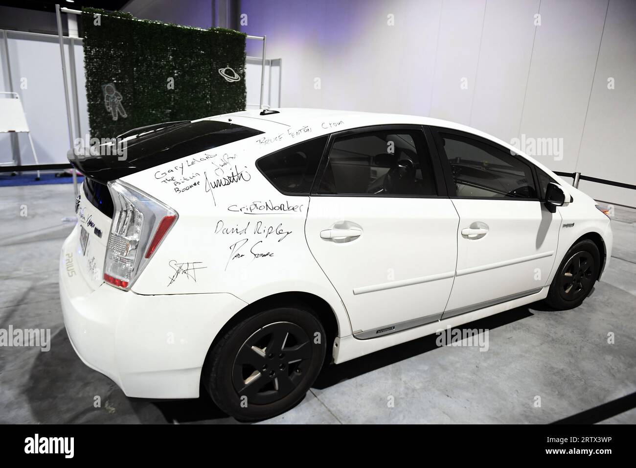 A Toyota Prius with Maryland license plates that read Bitcoin is ...