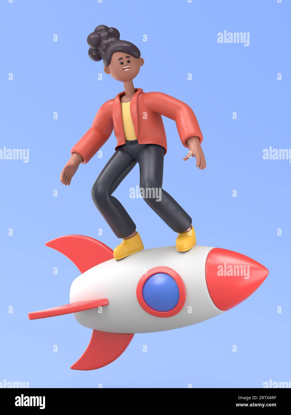 3D illustration of cartoon characters business concept.People are in ...