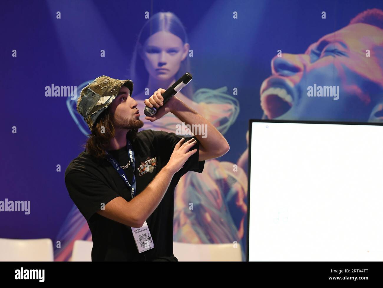 Las Vegas, USA. 14th Sep, 2023. Rapper Hunter Cann performs during the ...