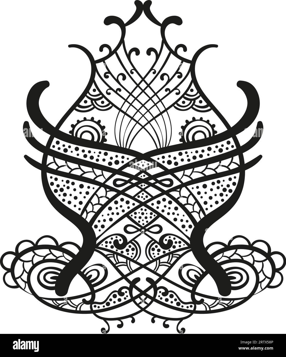 Abstract ornament hand drawn, Isolated design element can be used for ...