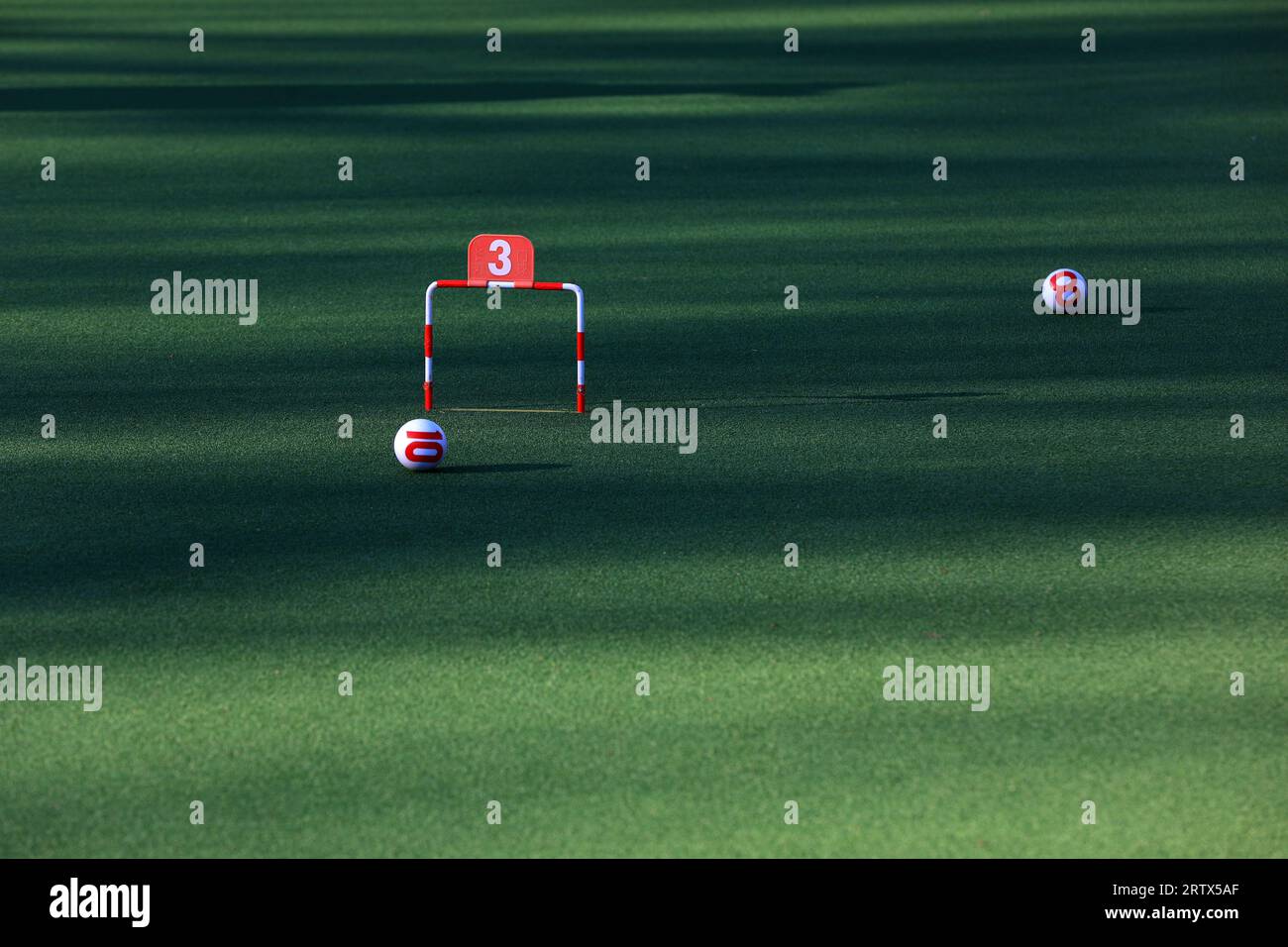 Chinese gateball on artificial lawn Stock Photo - Alamy