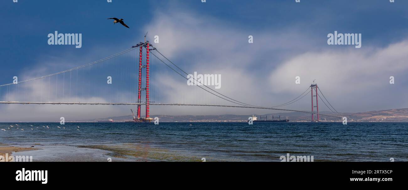 new bridge connecting two continents 1915 canakkale bridge (dardanelles ...