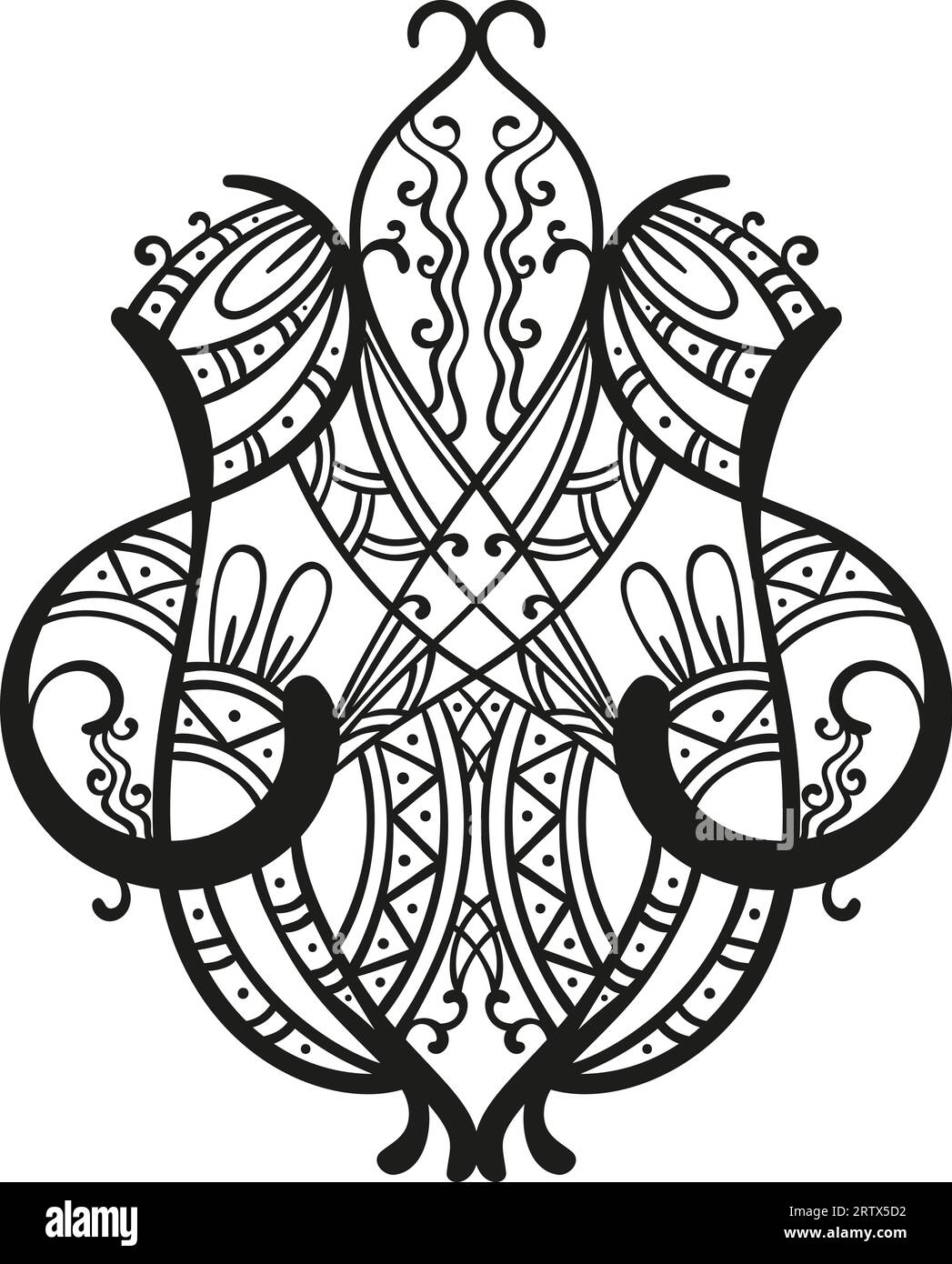 Abstract ornament hand drawn, Isolated design element can be used for ...