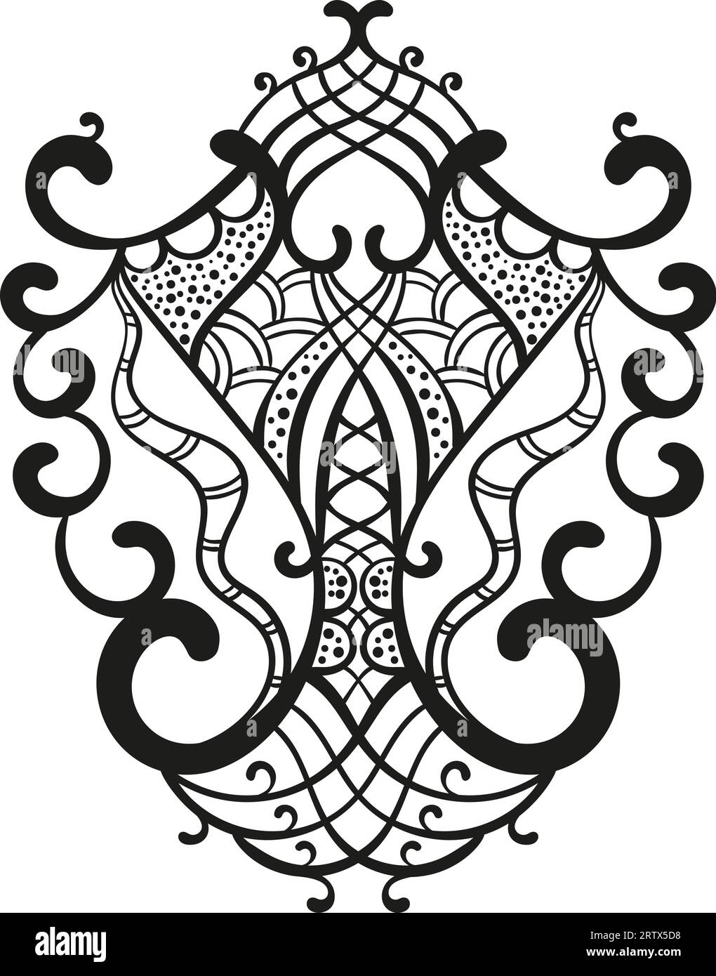 Abstract ornament hand drawn, Isolated design element can be used for ...