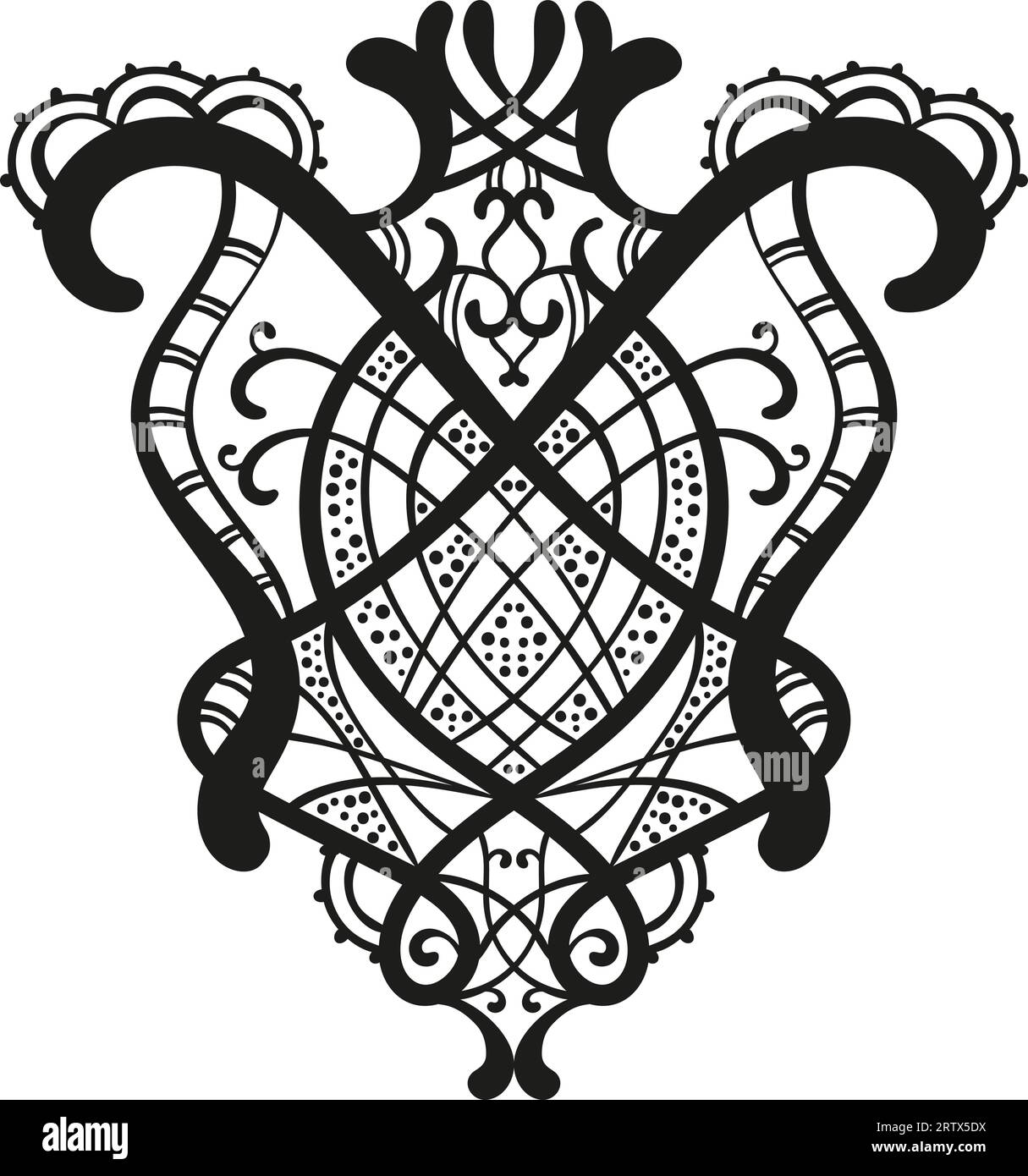 Abstract ornament hand drawn, Isolated design element can be used for ...
