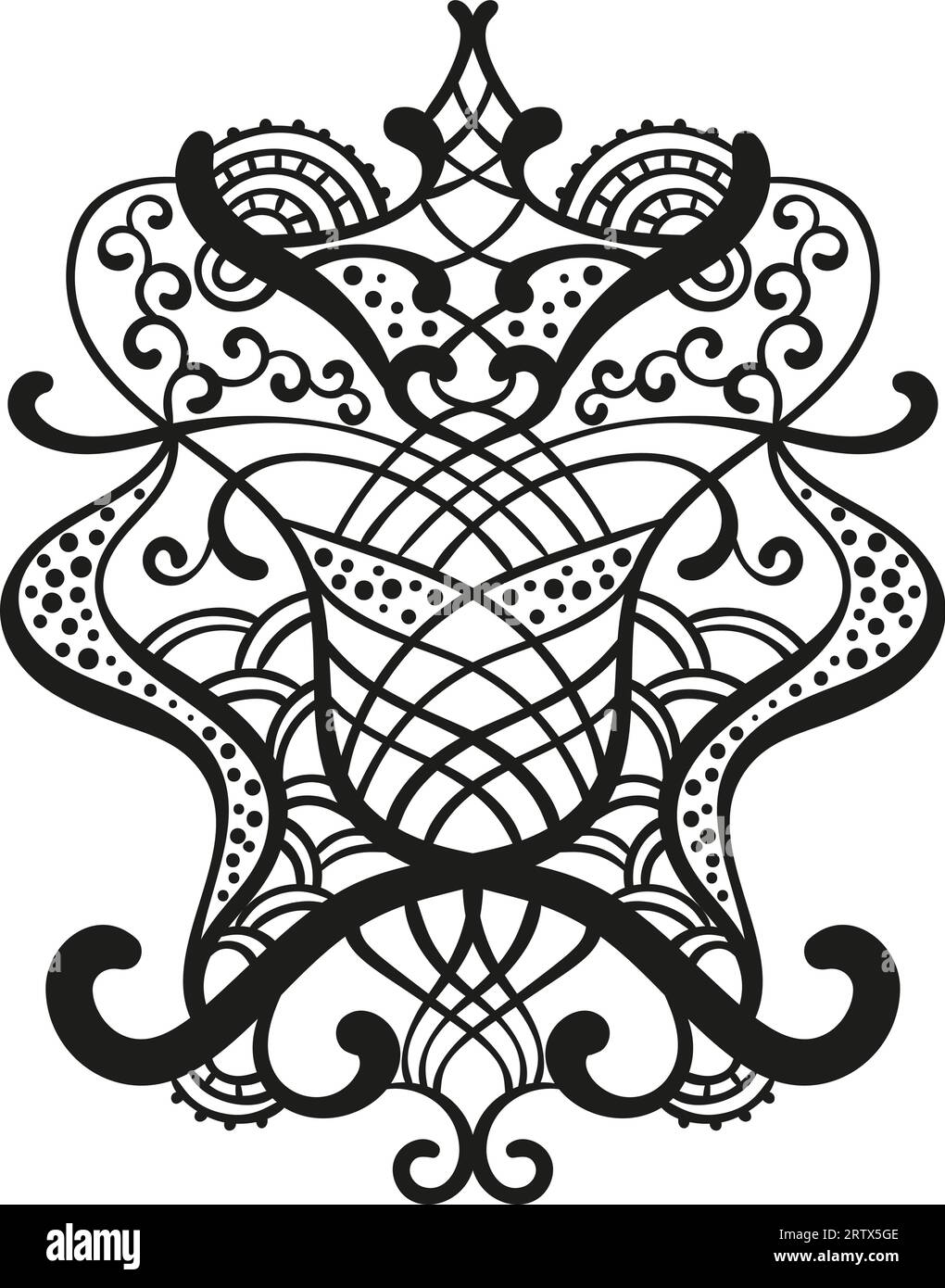 Abstract ornament hand drawn, Isolated design element can be used for ...