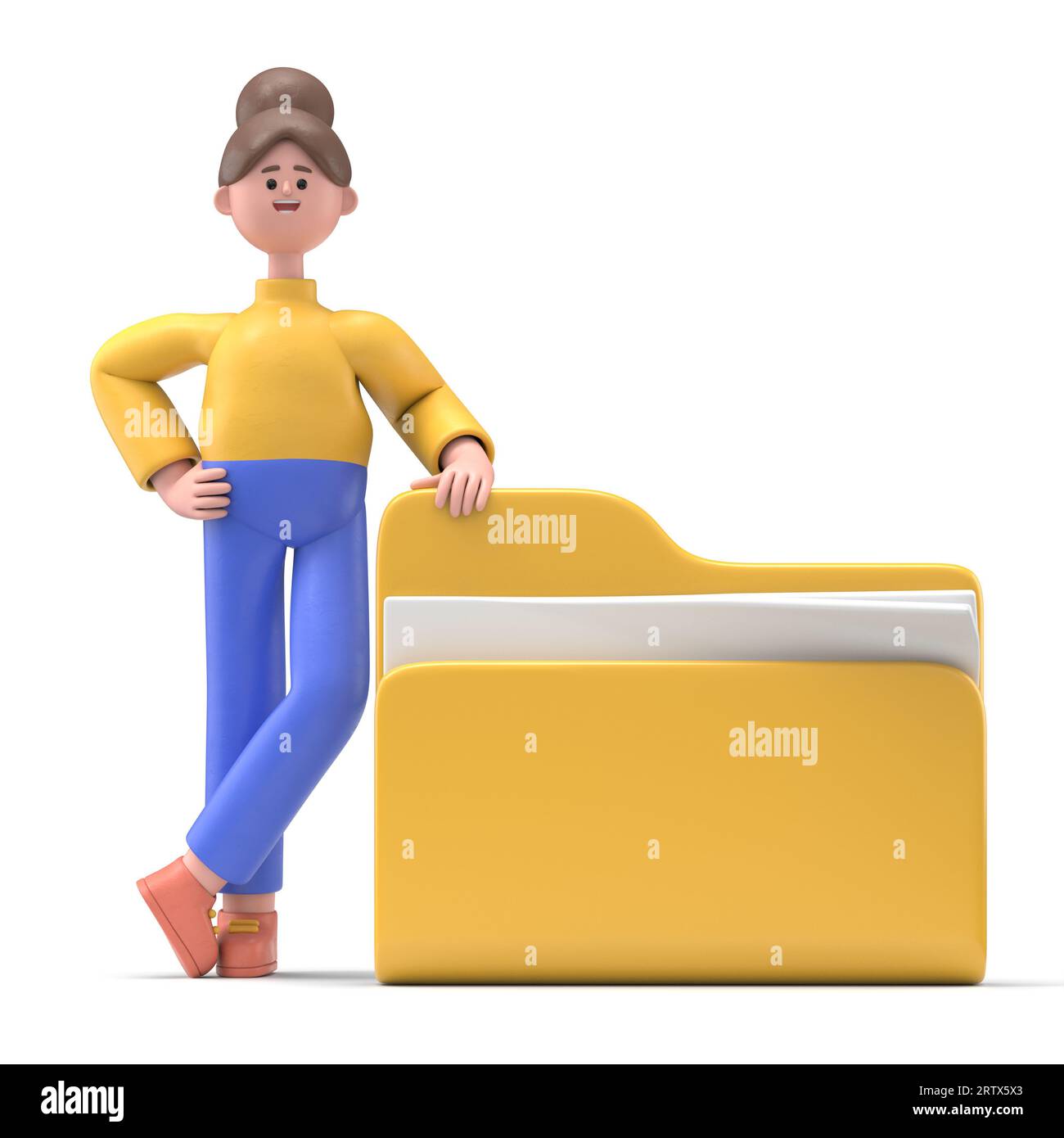 3D illustration of cartoon characters business concept.People are in ...