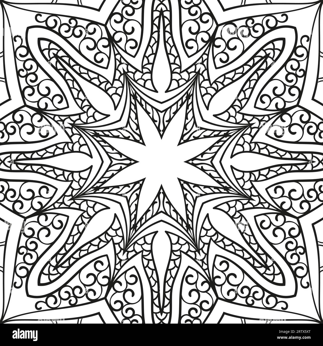Ornamental background for coloring book, Vector illustration in black ...