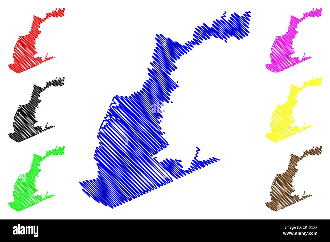 Lake Shadegan Ponds (Islamic Republic of Iran, Persia) map vector ...