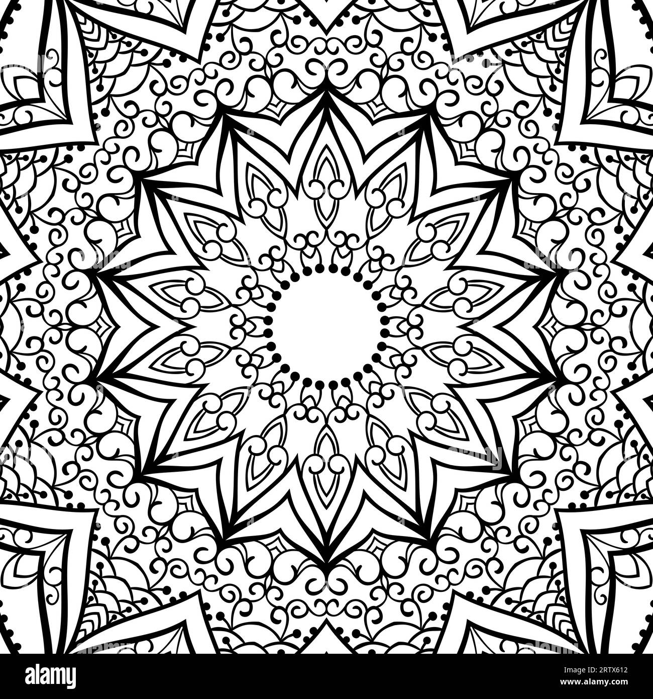 Ornamental background for coloring book Vector illustration in black ...