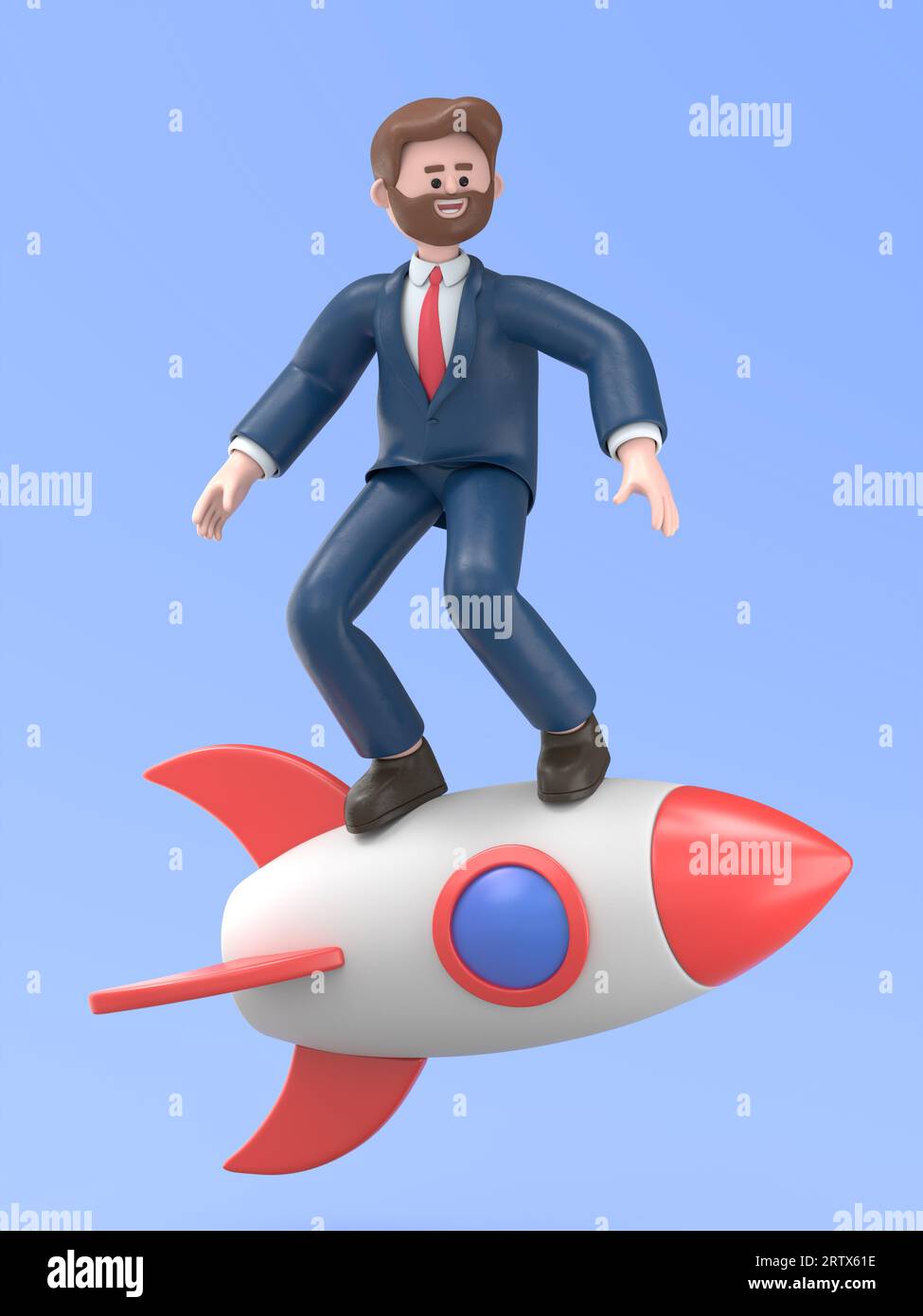 3D illustration of cartoon characters business concept.People are in ...