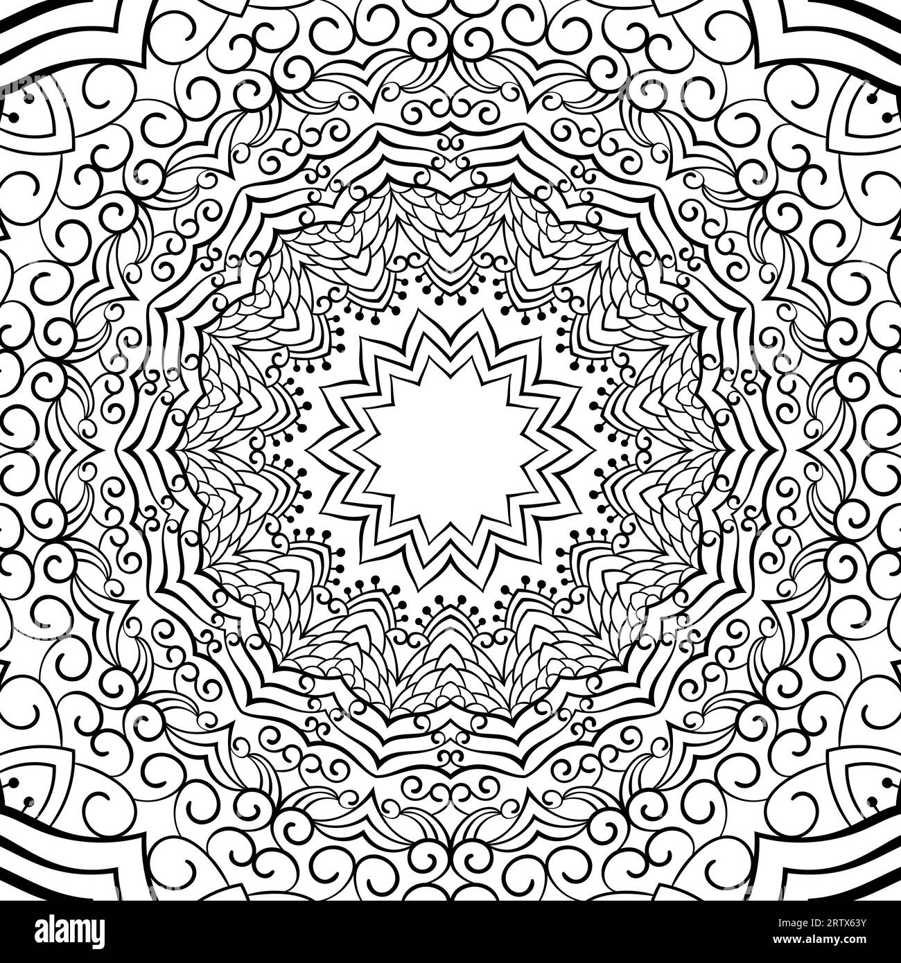Ornamental background for coloring book Vector illustration in black ...