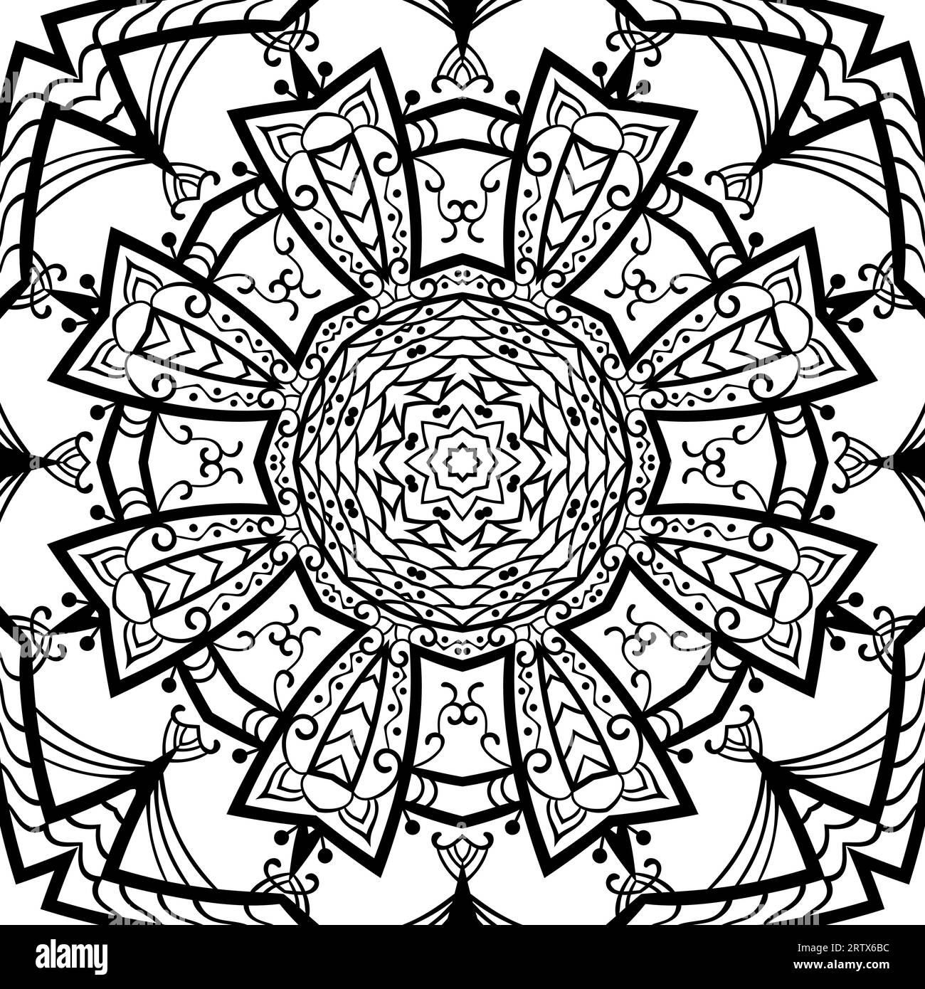Ornamental background for coloring book Vector illustration in black ...